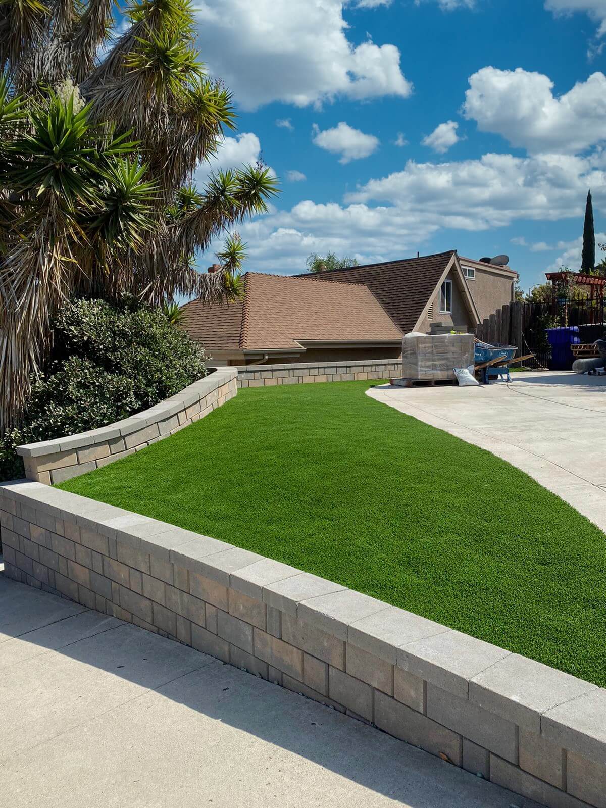 Front Yard Turf & Retaining Wall San Diego 92139 - Need For Build
